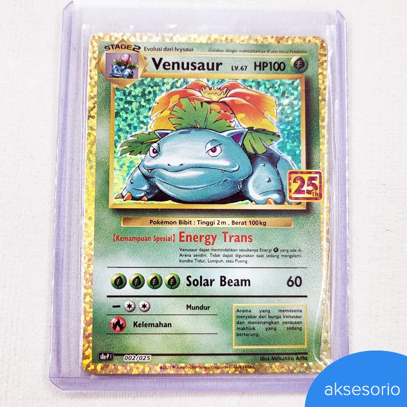 Jual Venusaur 25th Anniversary S8a-P 002/025 kartu pokemon TCG Indonesia | Shopee Indonesia