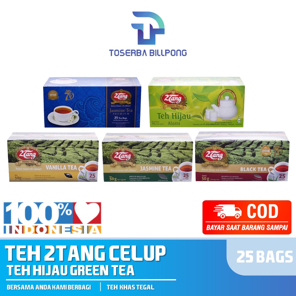 Jual Teh 2 Tang Celup Teh Premium Jasmine Vanilla Black Green Tea 50 gr ...