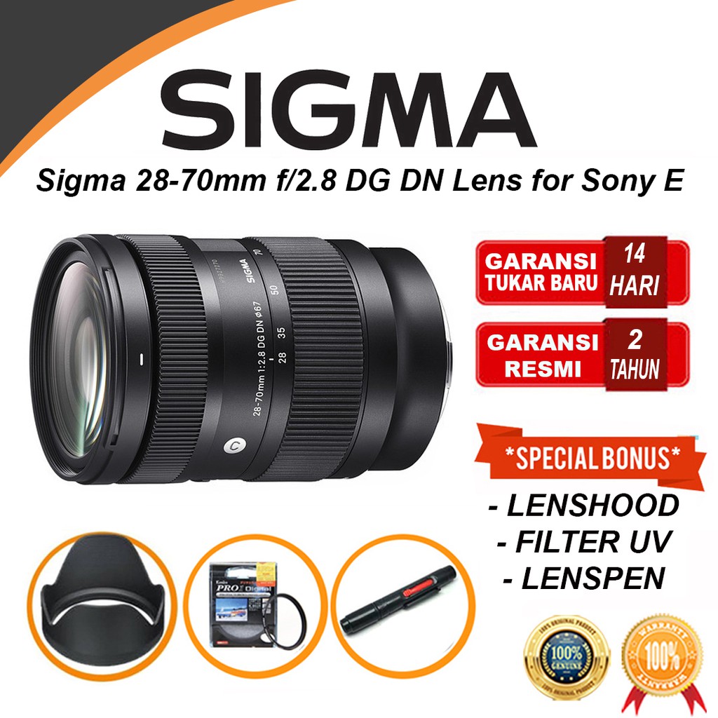Jual Lensa Sigma 28-70mm f2.8 DG DN Contemporary Lens for Sony E ...