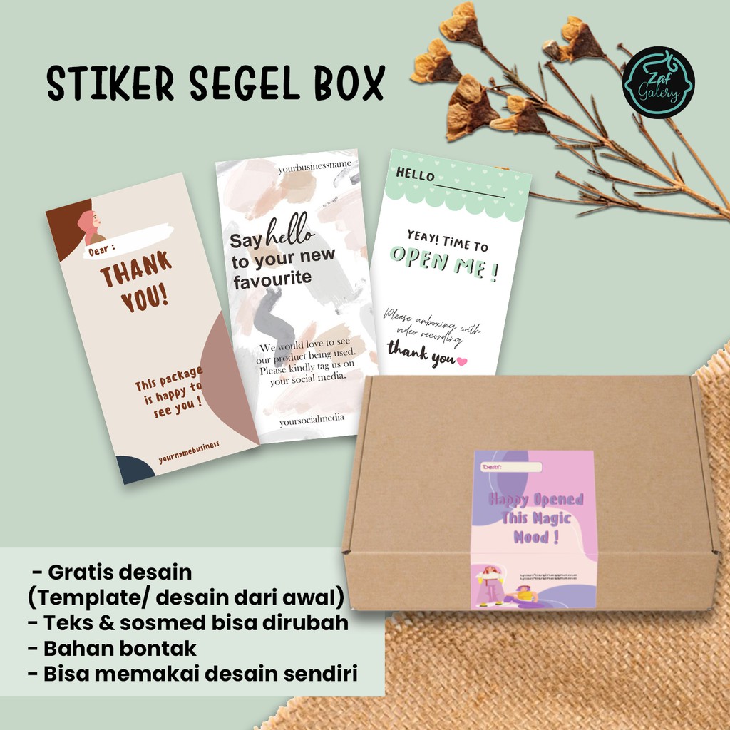 Jual STIKER SEGEL BOX/SEGEL BOX HAMPERS/ LABEL BOX PACKAGING/ STIKER ...