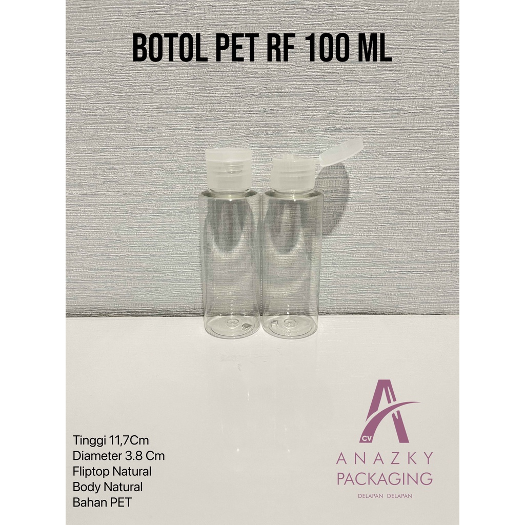 Jual BOTOL PET RF 100 ML NATURAL - TUTUP FLIPTOP NATURAL (KEMASAN 1KG 22 PCS HARGA @ Rp 2200 ...