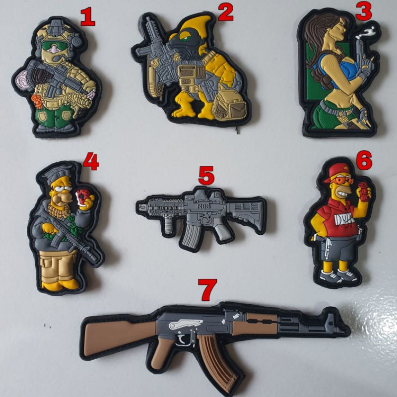 Jual patch rubber pvc logo karekter army warior 3D timbul/tempelan ...