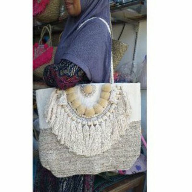 Jual Tas Handmade |Tas Pantai Wanita | Tas Goni | Tote Bag Aesthetic ...