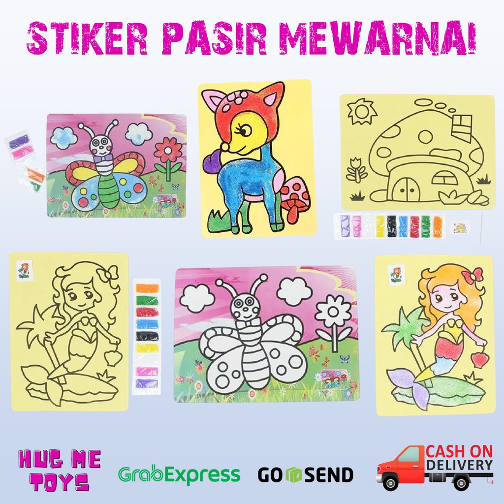 Jual Mainan Edukasi Sticker Anak Stiker Pasir Mewarnai Lukis Gambar ...