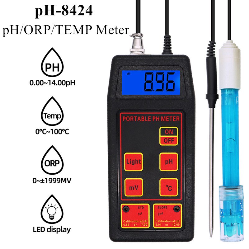 Jual Produk PreOrder pH-8424 pH/ORP/TEMP Meter High Accuracy 3 in 1 Portable with Replaceable pH ...