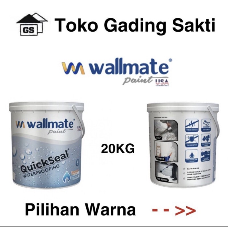 Jual Wallmate Quickseal Waterproofing (Warna Ready) Pail 20Kg | Shopee ...