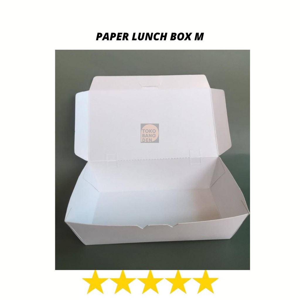 Jual Paper Lunch Box White M /paper lunch box M /box makanan /food ...