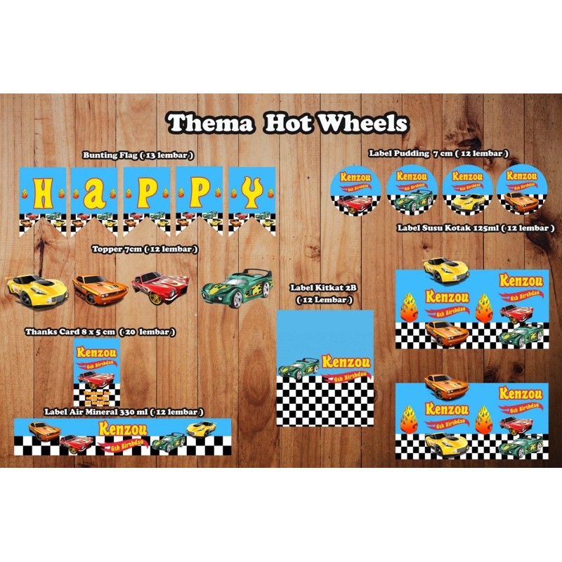Jual Paket Printable Dessert Table / Label Ulang tahun Hot Wheels ...