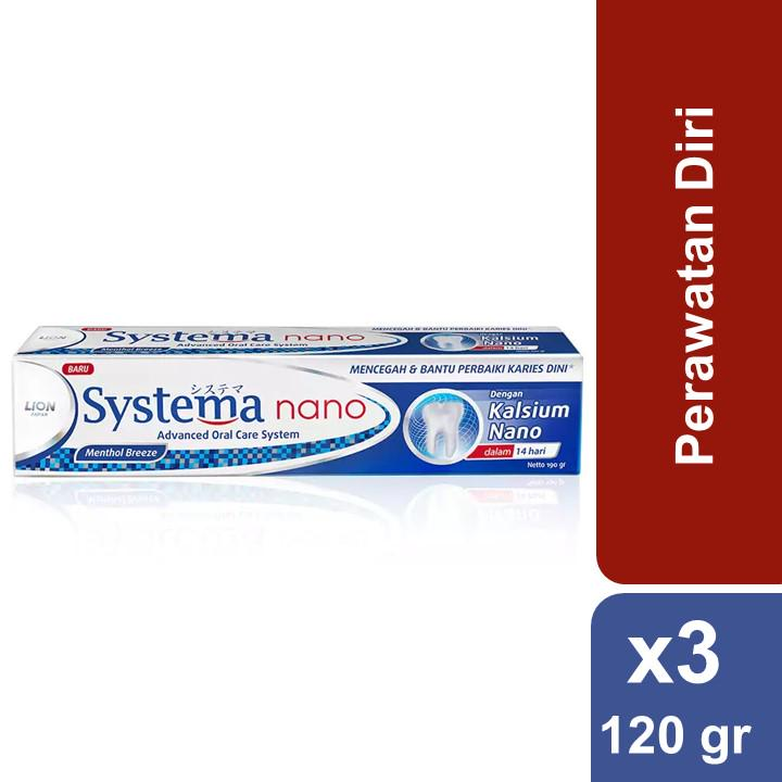Jual Systema Nano Pasta Gigi Menthol Breeze 120 gr x 3 | Shopee Indonesia