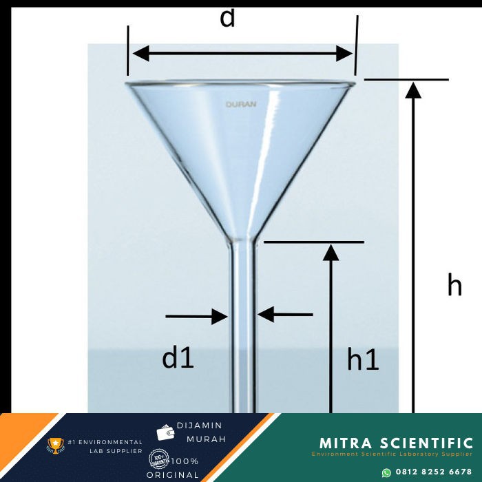Jual FUNNEL 35MM CORONG KACA BOROSILICATE GLASS SHORTH STEM DURAN ...