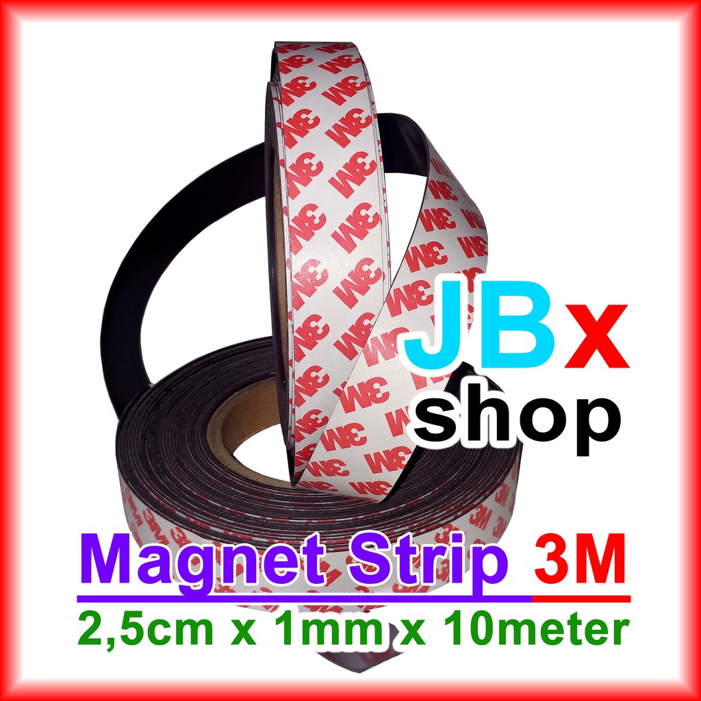 Jual Magnet strip 3M. Panjang 10 meter x 25mm x 1mm (PxLxT) | Shopee ...