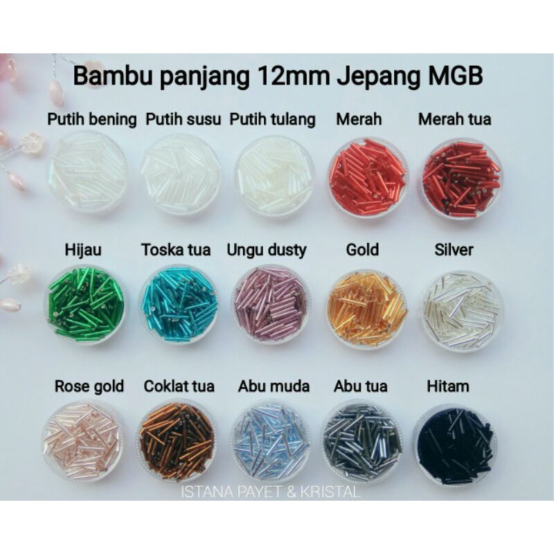 Jual Payet bambu panjang 12mm / 1,2 cm Jepang MGB aneka warna | Shopee ...