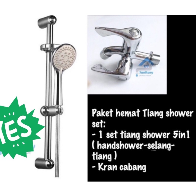 Jual Hand shower tiang bonus kran cabang/double minimlis murmer,shower ...