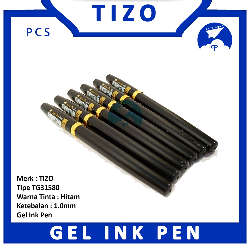 Jual TIZO Pulpen Type TG31580 Sign Pen 1.0mm Gel Ink Pen Gold - Pcs ...