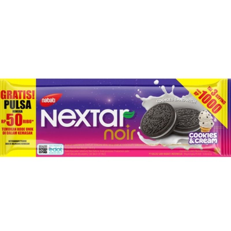 Jual Nextar Noir Biskuit Sandwich 28.5 gram - 1 pcs | Shopee Indonesia