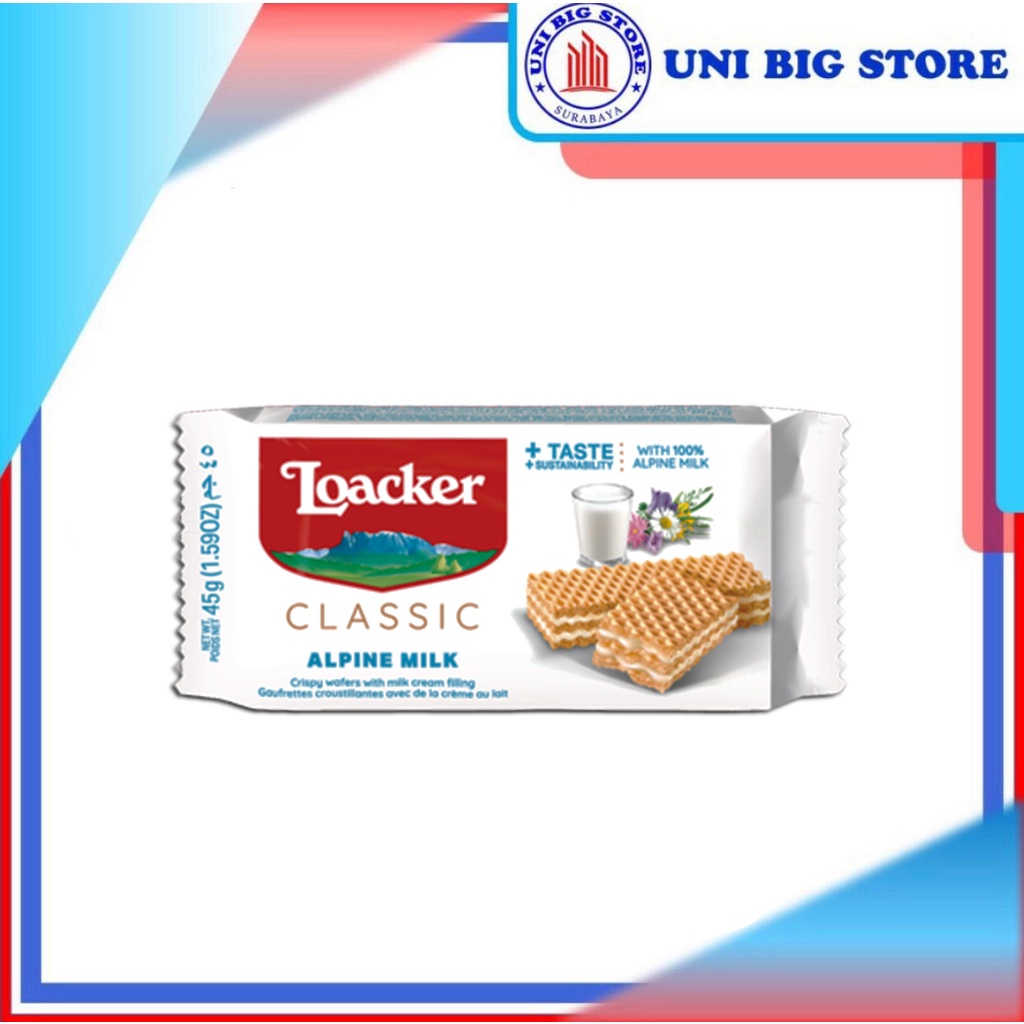 Jual Loacker Classic Wafer Alpine Milk Krim Susu 45 gr | Shopee Indonesia