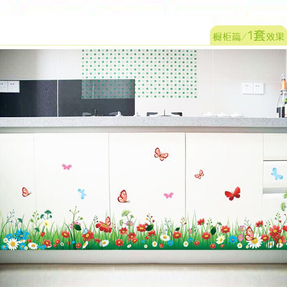 Jual RELIZA WALLSTICKER RUMPUT BUNGA FLOWER GREEN GRASS AY7186 STIKER ...