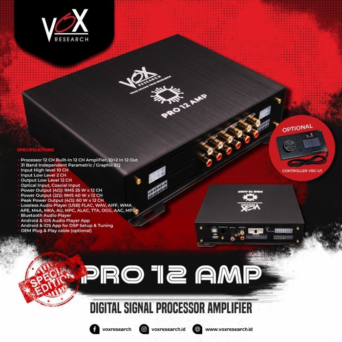 Jual Prosesor Processor Vox Research Pro 12 Amp DSP 12 Channel Built in ...