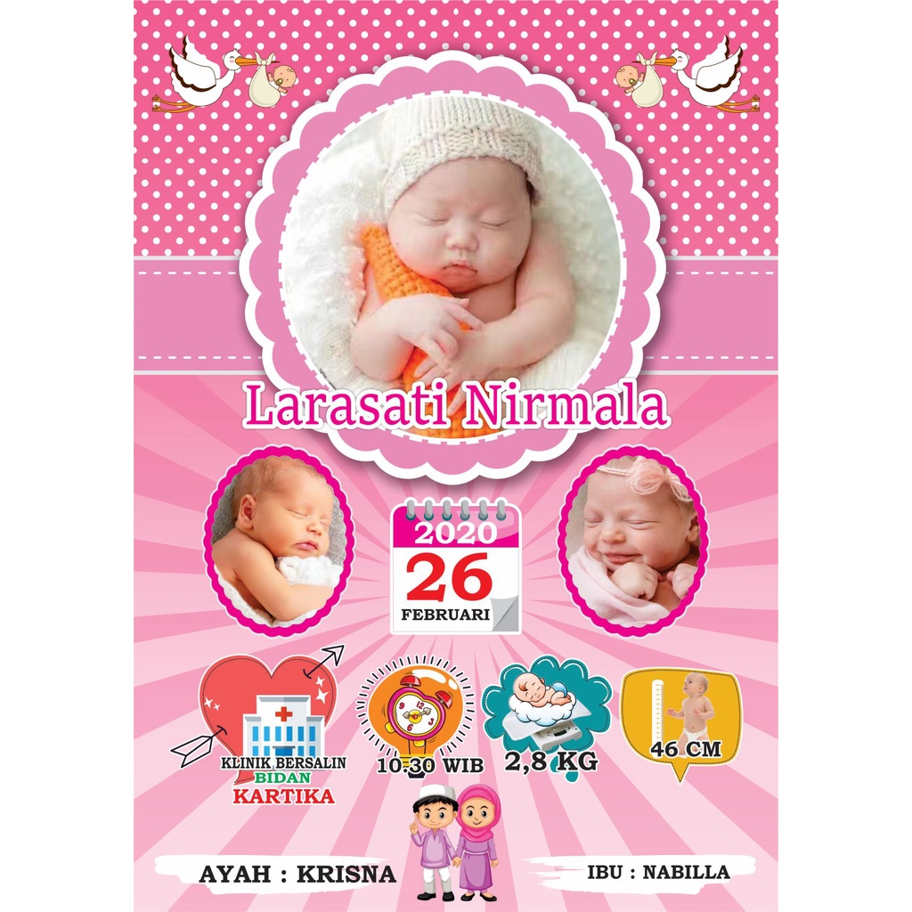 Jual KARTU NAMA BAYI | BIO BABY | STIKER NAMA | KARTU NAMA AQIQAH ...