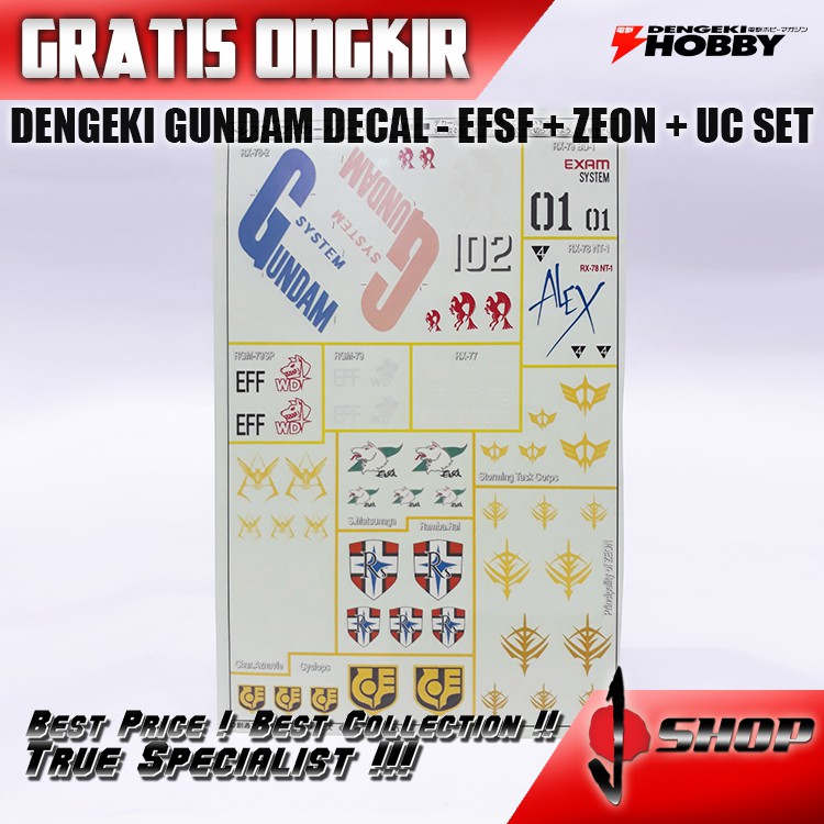 Jual DENGEKI GUNDAM DECAL - EFSF + ZEON + UC SET | Shopee Indonesia
