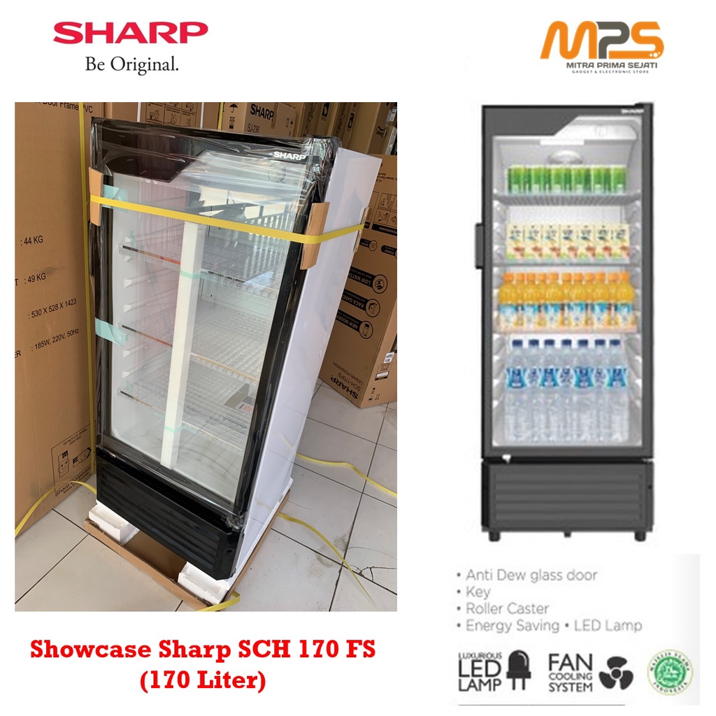 Jual Showcase Sharp SCH 170 FS ( 160 Liter ) | Shopee Indonesia