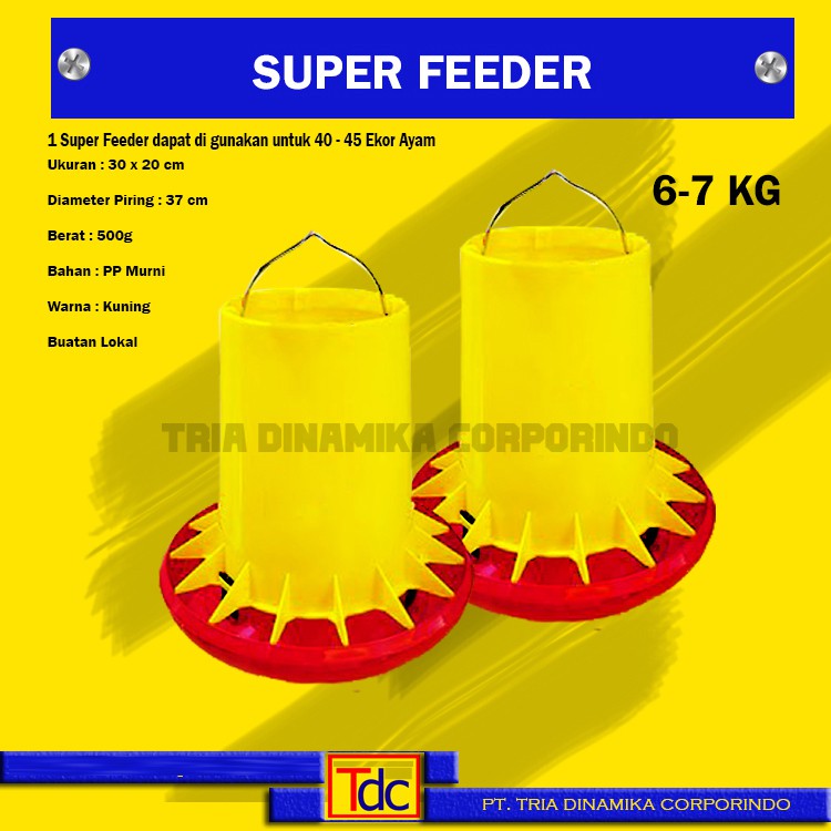 Jual Super Feeder/Kapasitas 6-7 kg/Anti Pecah/Tempat Pakan Ayam - Alat Ternak Kandang Ayam ...