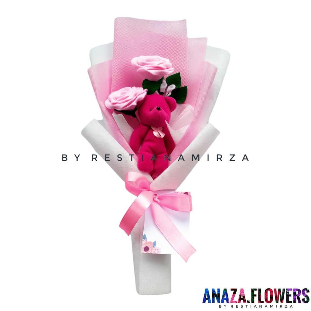 Jual Buket Bunga Boneka Beruang Mini Kado Wisuda Ulang Tahun Bucket ...