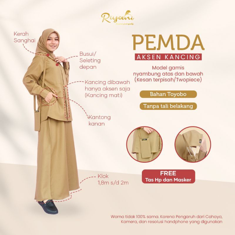 Jual SERIES PEMDA by RIYANI GAMIS SERASA SETELAN SERAGAM PEMDA GAMIS ...