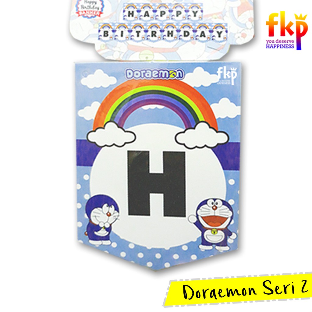 Jual FUN KIDS PARTY Banner HBD Doraemon / Bunting Flag Ultah Doraemon ...
