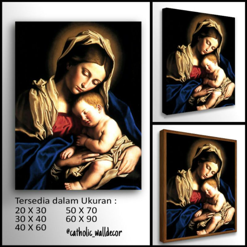 Jual Hiasan dinding rohani Katolik Bunda Maria menggendong bayi Yesus ...
