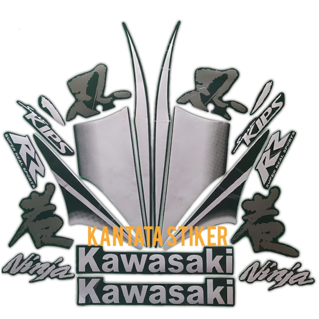 Jual Stiker Striping Lis Motor Kawasaki Ninja rr 2010 Hitam Silver ...
