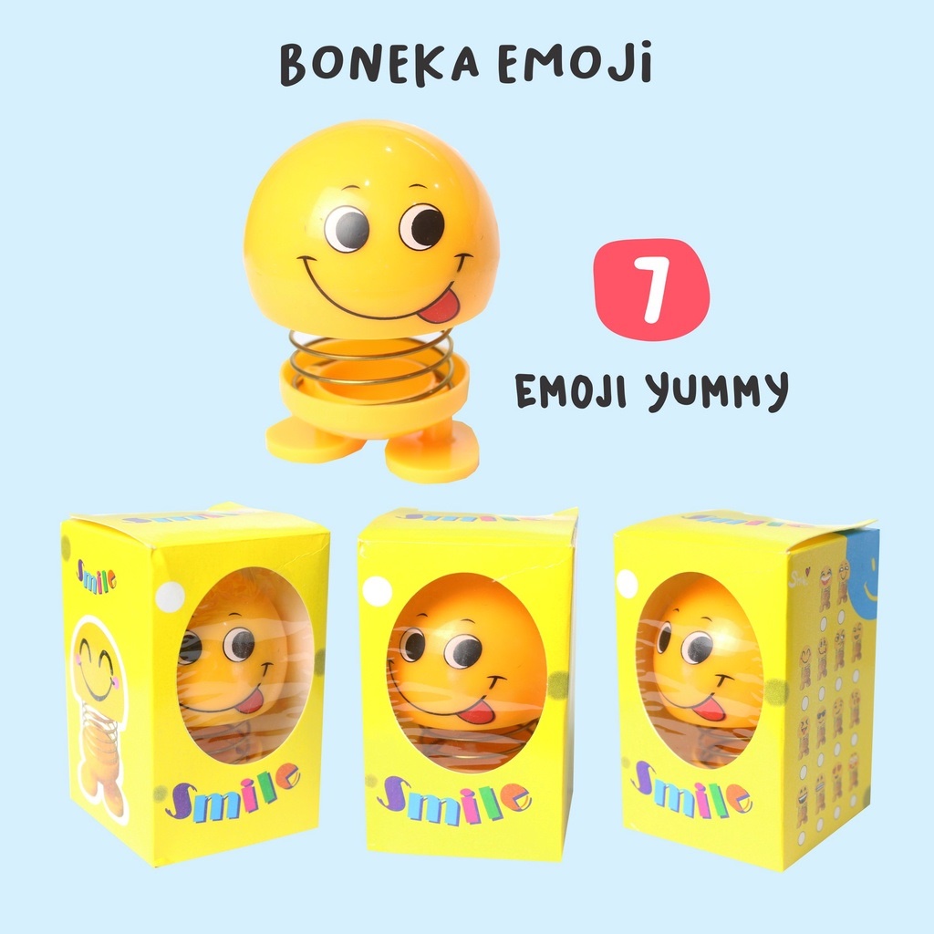 Jual Boneka Kepala Emoticon Karakter Per Goyang Emoji Pajangan Spring ...