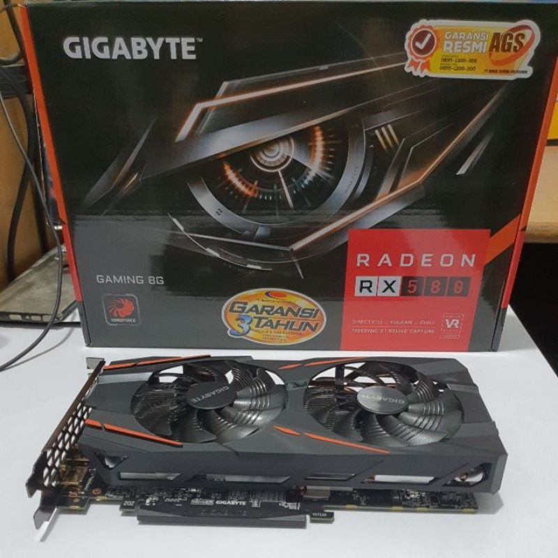 Jual VGA CARD Gigabyte Radeon RX580 gaming 8GB GDDR5 256BIT 2 FANS ...