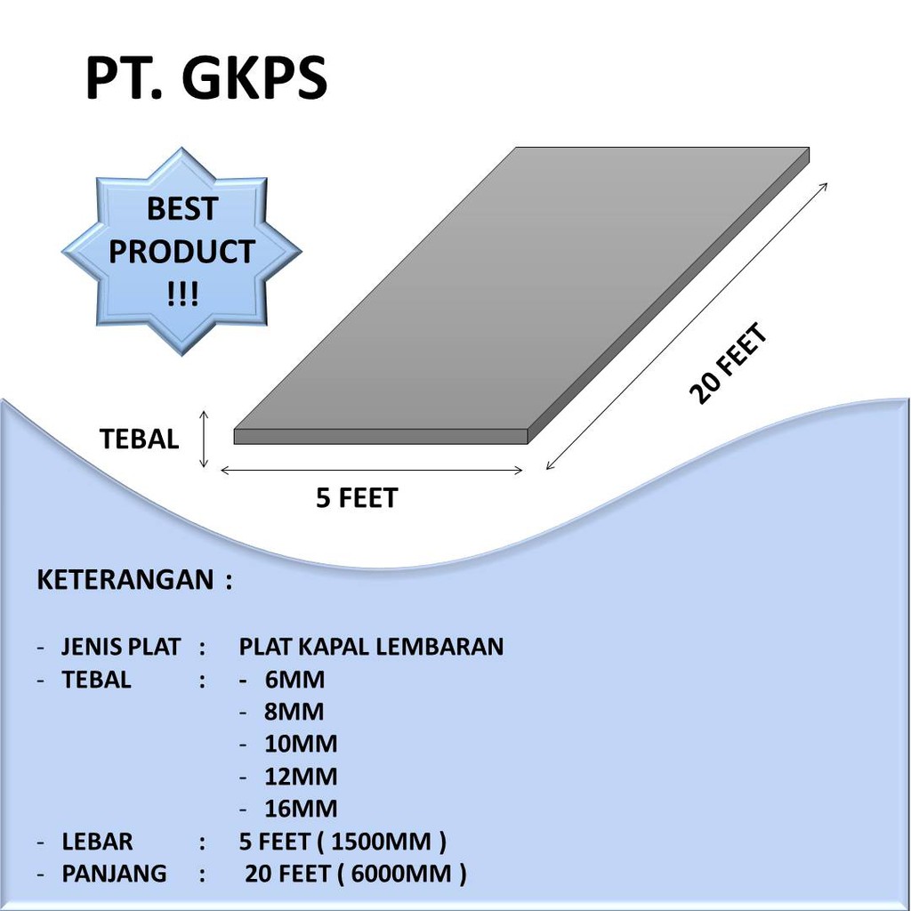Jual PLAT LEMBARAN KAPAL T.12MM x 5' x 20' | Shopee Indonesia