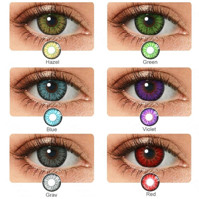Jual Softlens Cosplay Radiance Red / Blue / Green / Violet / Hazel ...