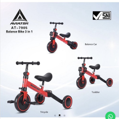 Jual AVIATOR AT-7905 AT7905 ( 3 in 1 ) BISA JADI BALANCE BIKE PUSH BIKE ...