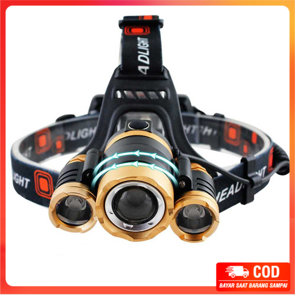 Jual Senter Kepala TaffLED Senter Headlamp Cree XM-L 3T6 15000 Lumens - IHT425H1 | Shopee Indonesia