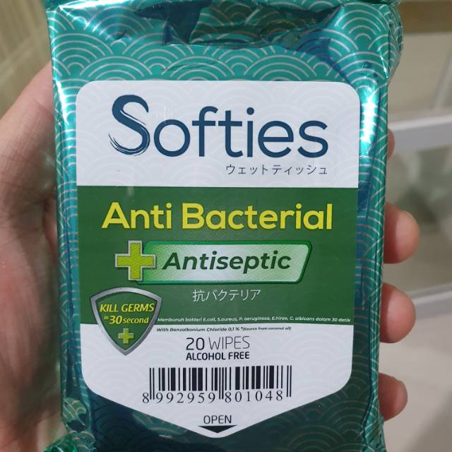 Jual SOFTIES ANTI BACTERIAL WET TISSUE - Tisue Basah Softies Anti ...