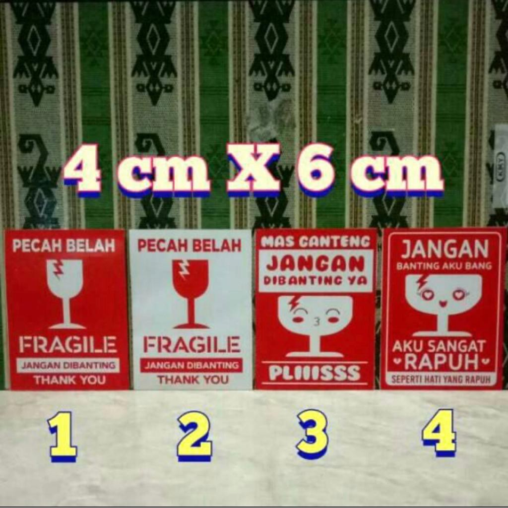 Jual Sticker Fragile per lembar dengan minimal beli 10 lembar ( sticker ...