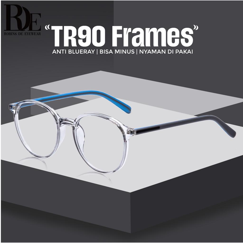 Jual Robins Kacamata Minus Bulat Anti Radiasi blueray Photocromic Bluecromic Fashion Pria Wanita ...