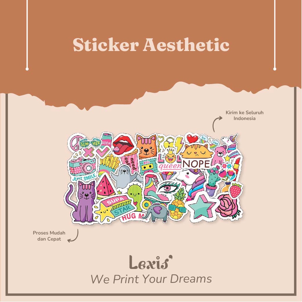 Jual STIKER AESTHETIC SATUAN *SUDAH CUTTING* | STICKER ESTETIK HP ...