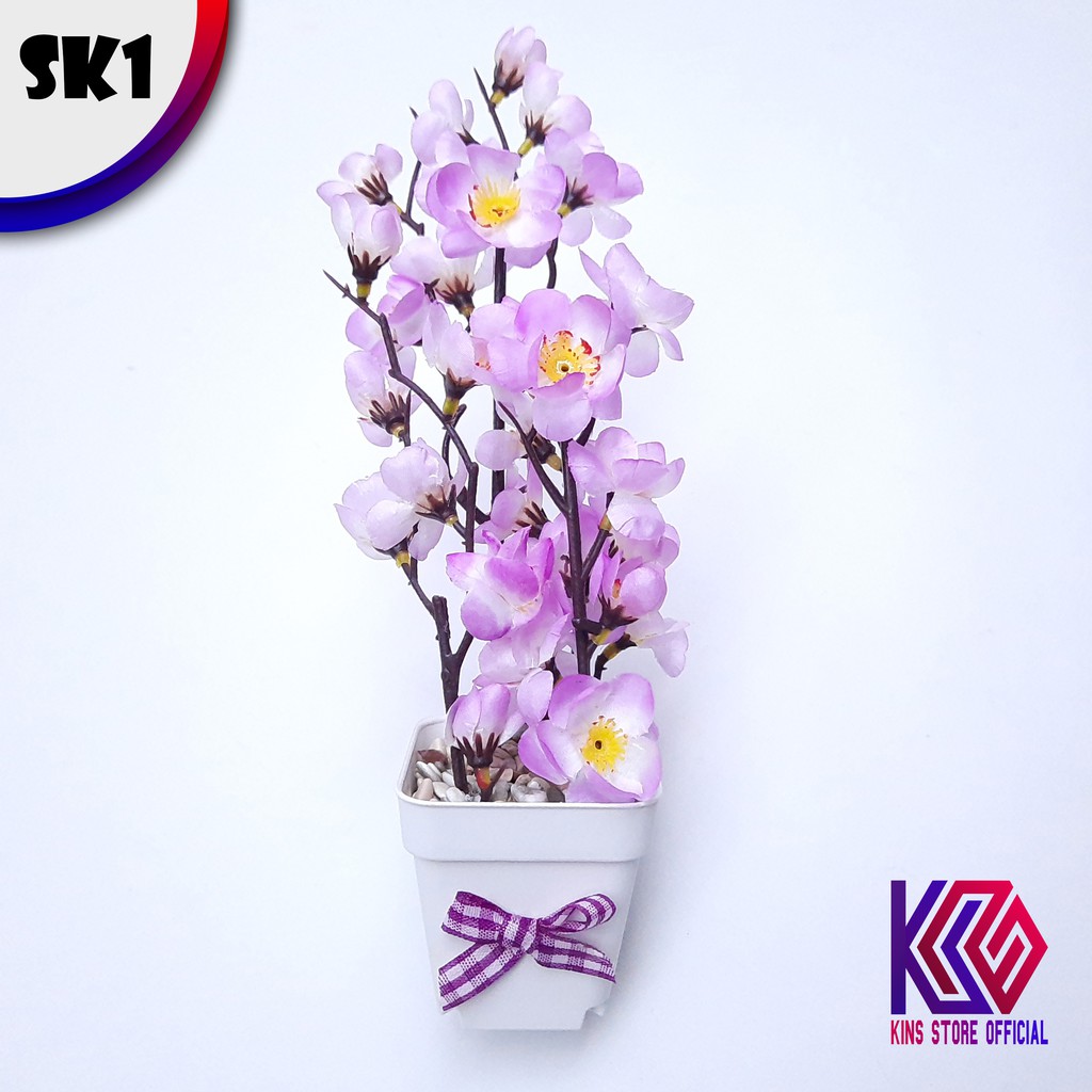 Jual Souvenir Bunga Pot Hias Sakura Siap Pasang Tinggi 25 cm | Shopee ...