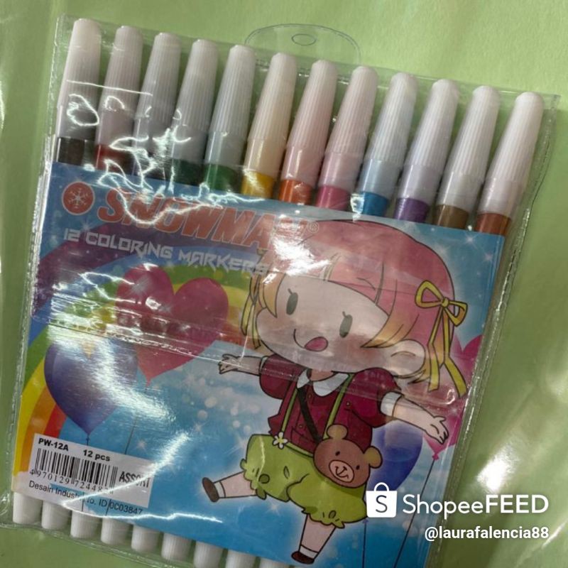 Jual Spidol 12 warna snowman | Shopee Indonesia Jual Spidol 12 warna snowman | Shopee Indonesia