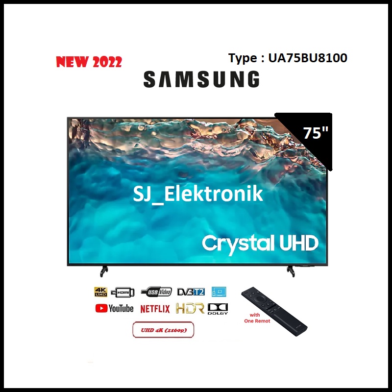 Jual (KHUSUS LUAR KOTA) LED TV Samsung 75 Inch UA75BU8100 - 75BU8100 Smart Crystal UHD 4K ...