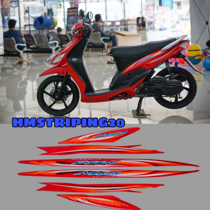 Jual STIKER STRIPING LIS BODY YAMAHA MIO 2007 BODY MERAH | Shopee Indonesia