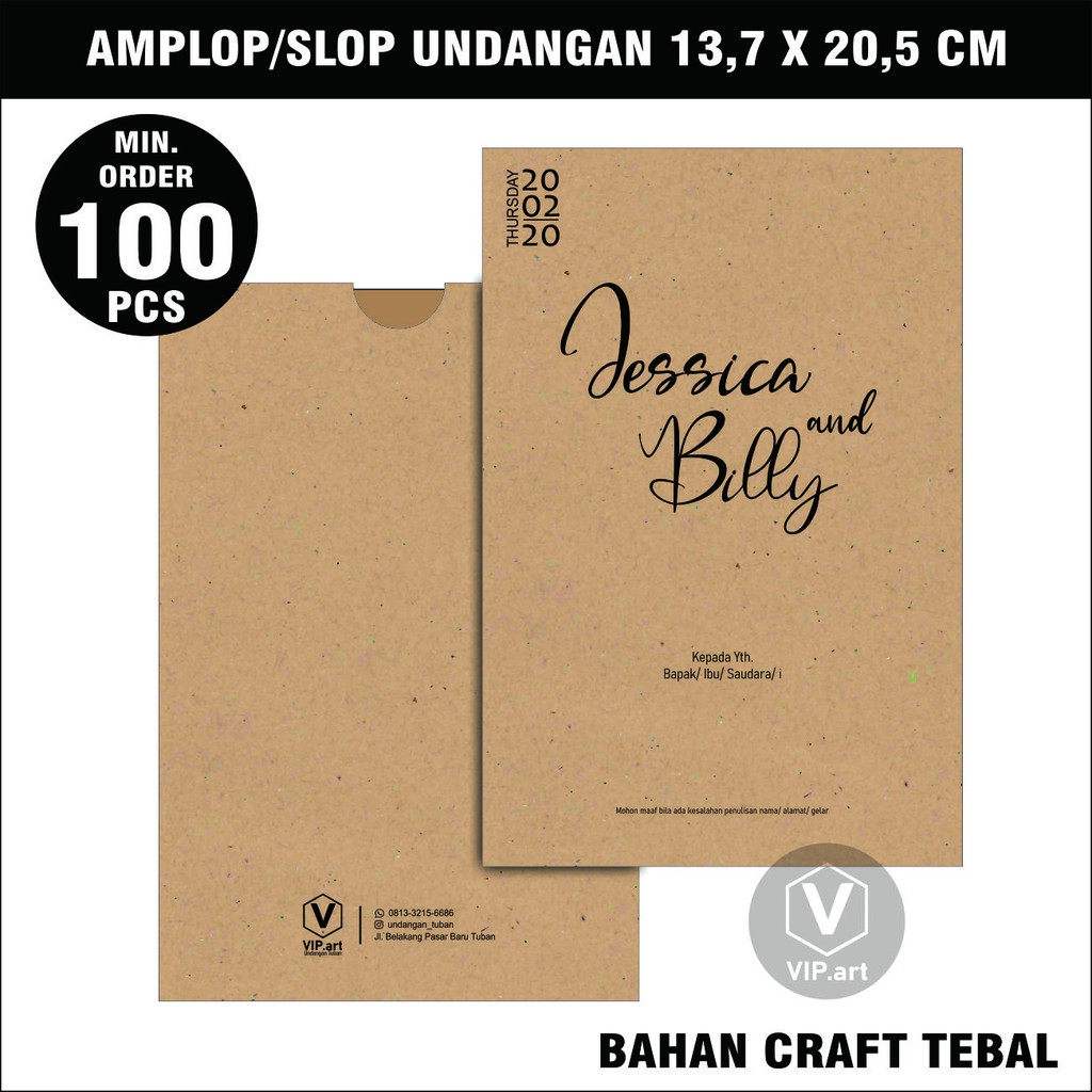 Jual Undangan Amplop Slop Coklat Rustik Ukuran 13,7 x 20,5 cm | Shopee ...