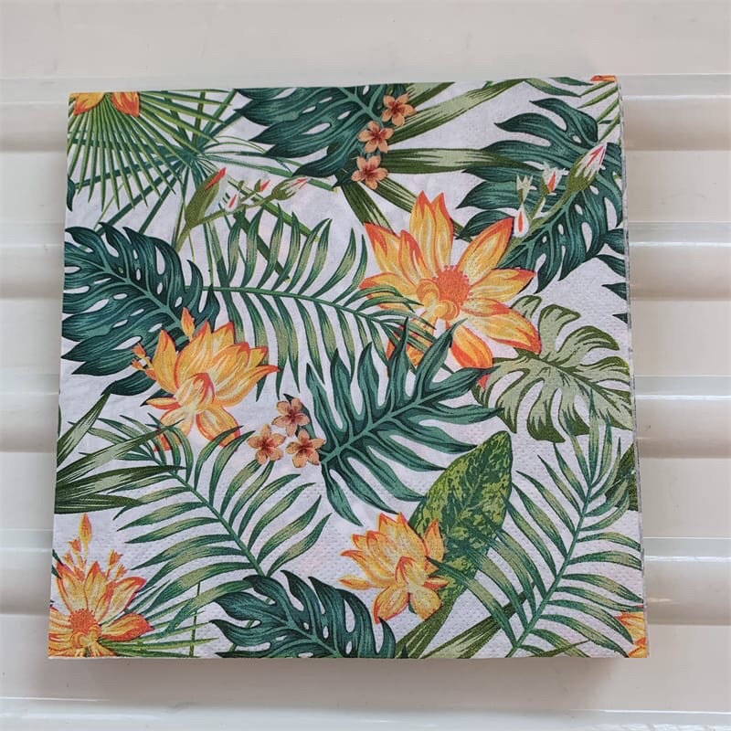Jual Decoupage napkins / Tisu decoupage 33x33cm motif bunga kuning daun ...