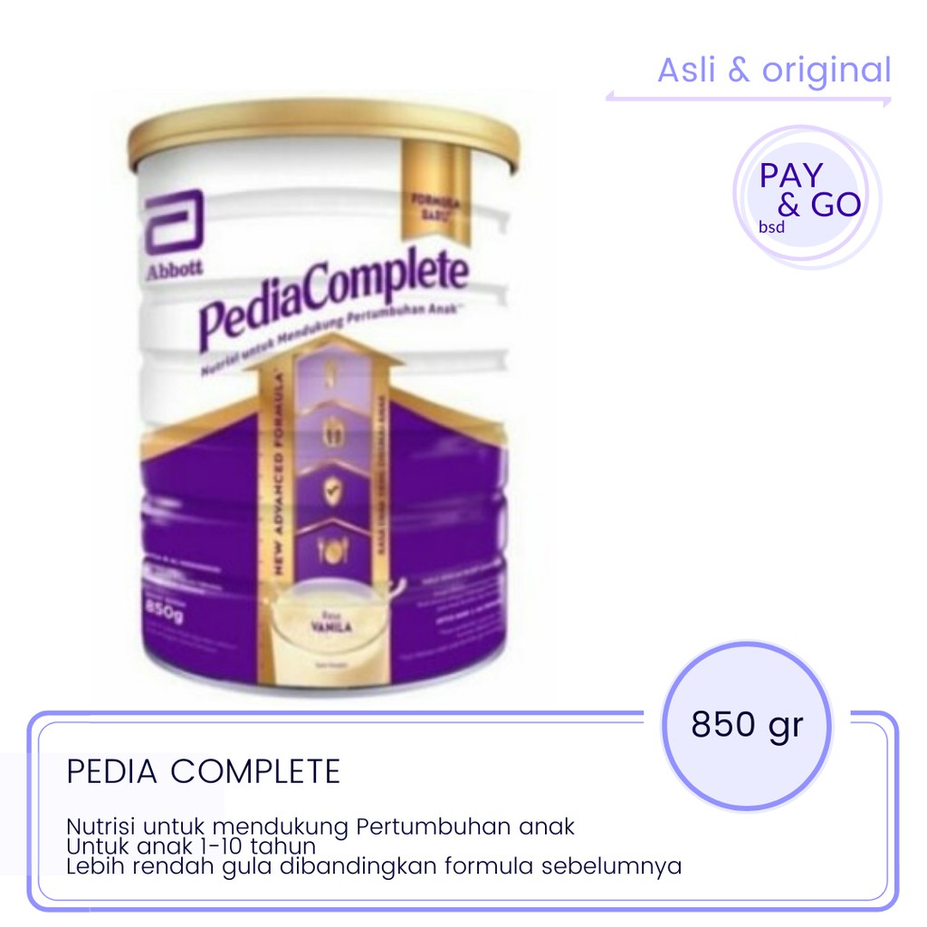 Jual PEDIACOMPLETE VANILA 850 GR PEDIASURE COMPLETE SUSU PERTUMBUHAN ANAK | Shopee Indonesia