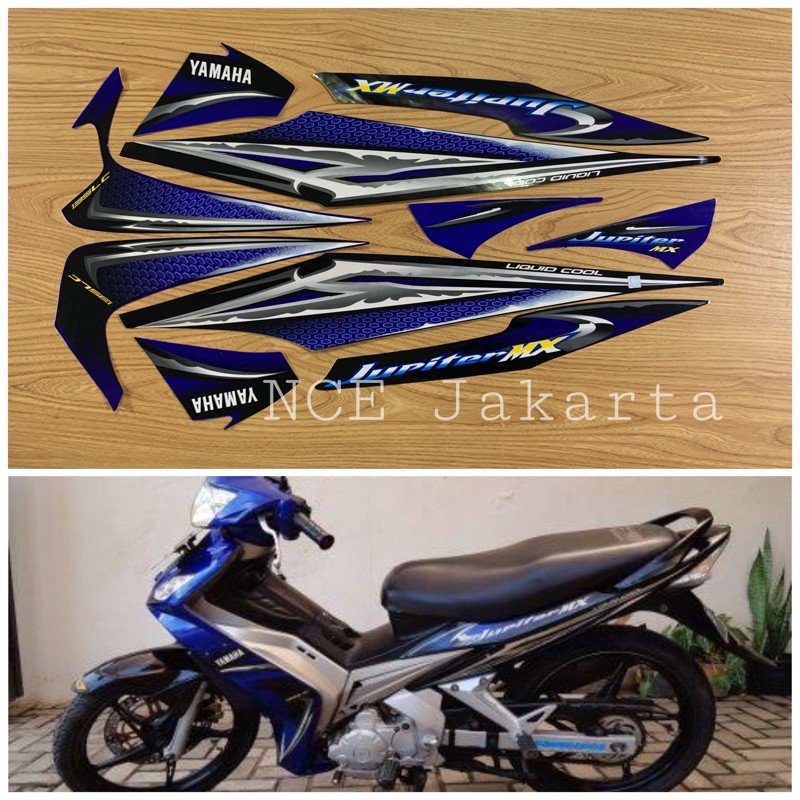 Jual STIKER STRIPING JUPITER MX 135 2007 BIRU HITAM | Shopee Indonesia