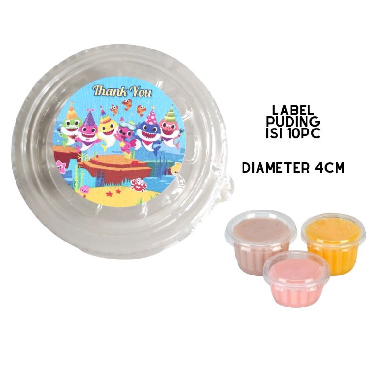 Jual Label stiker puding BABY SHARK label cup puding cup pudding label ...